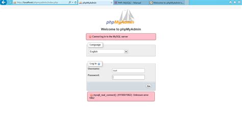 Php Phpmyadmin Cannot Log Into Mysql Server Stack Overflow