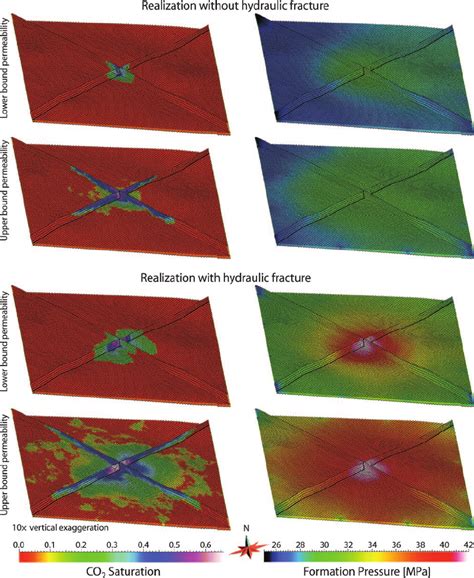 co 2 injection simulation results after 30 yr for the lower and upper