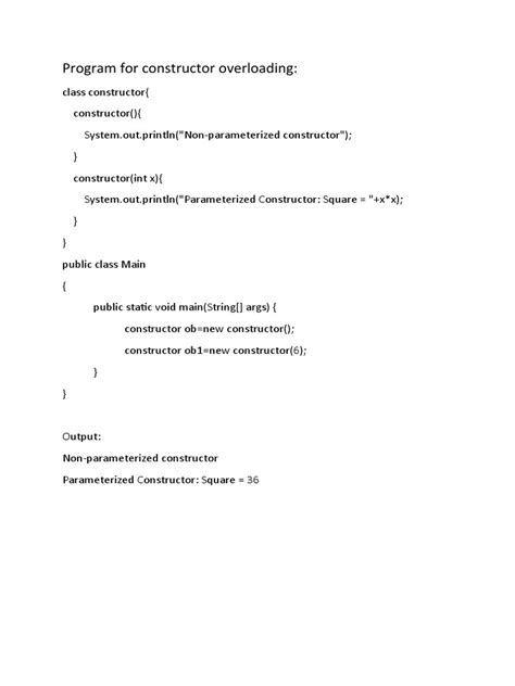 Program For Constructor Overloading Pdf