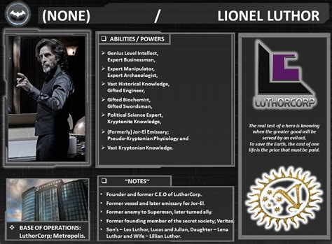 Character Profile Lionel Luthor By Speedcam On Deviantart