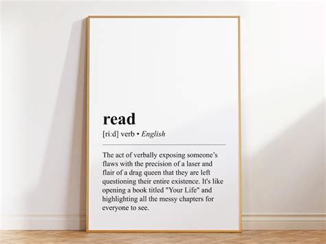 Printable Funny Definition Print Poster Read Definition Wall Decor Funny Dictionary Printable