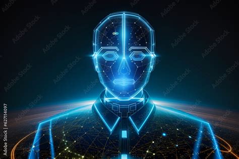 hologram of artificial intelligence and virtual technologies generated by ai concept of ai