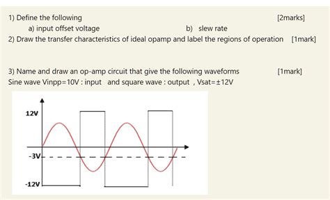 1 Define The Following A Input Offset Voltage B Slew Rate 2marks 2 Draw The Transfer