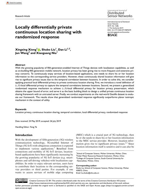 Pdf Locally Differentially Private Continuous Location Sharing With Randomized Response