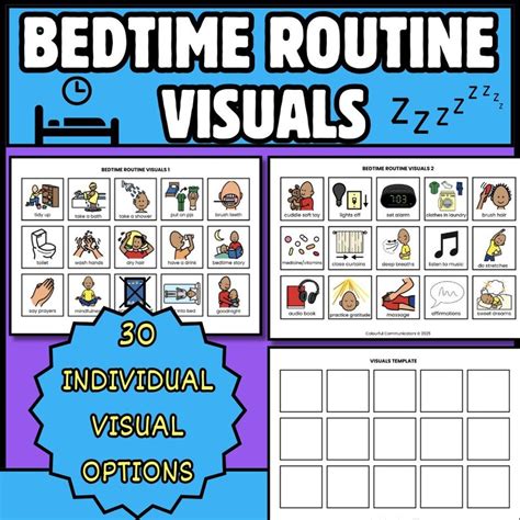Bedtime Routine Visual Schedule Autism And Special Needs Digital