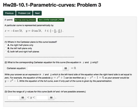 solved hw28 10 1 parametric curves problem 3 previous