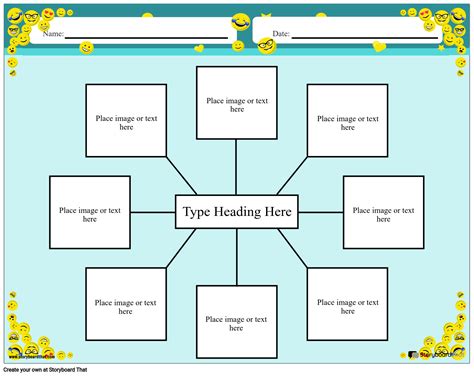 Prewriting Template With An Emoji Theme Storyboard
