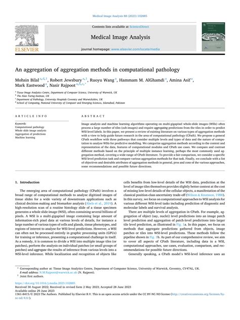 Pdf An Aggregation Of Aggregation Methods In Computational Pathology