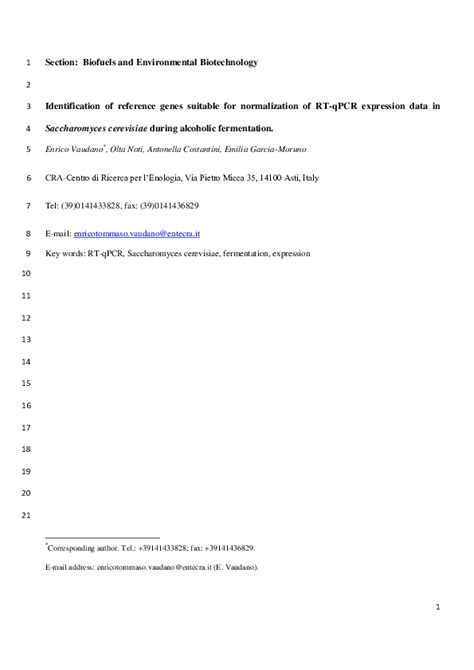 Pdf Optimal Reference Genes For Rt Qpcr In Yeast