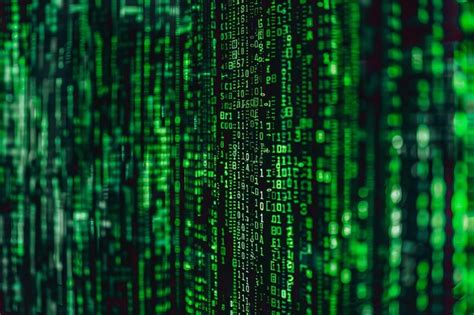 Black Background With Green Digital Code Premium Ai Generated Image