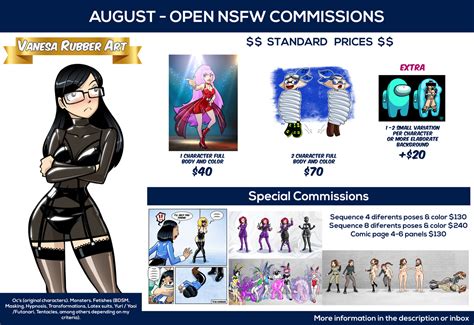 August Open Commissions By Vanesarubberart On Deviantart