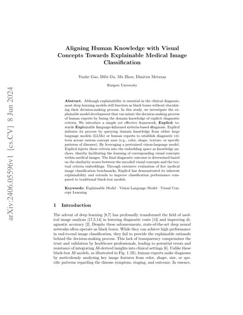 PDF Aligning Human Knowledge With Visual Concepts Towards Explainable