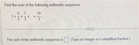 Solved Find The Sum Of The Following Arithmetic Chegg Com