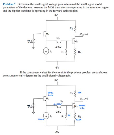Solved Problem Determine The Small Signal Voltage Gain In Chegg
