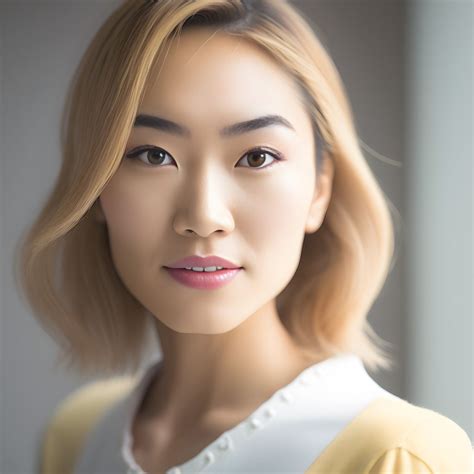 Free Image Portrait Of A Young Japanese Woman Against A White