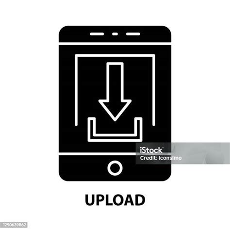 업로드 아이콘 편집 가능한 스트로크가 있는 블랙 벡터 사인 컨셉 일러스트레이션 개념에 대한 스톡 벡터 아트 및 기타 이미지
