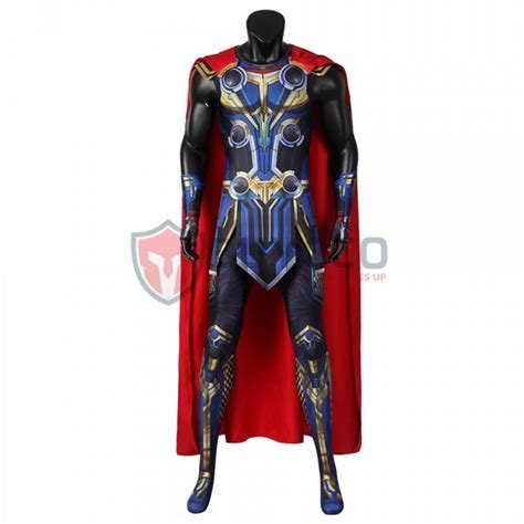 Thor Cosplay Costume Hd Printed Suit With Red Cape