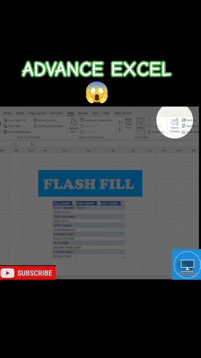 flash fill magic 😱👈 shorts viralshort excel advanceexcel exceltips