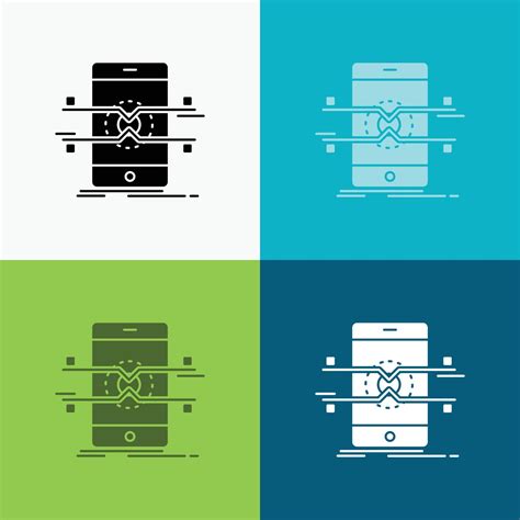 Api Interface Mobile Phone Smartphone Icon Over Various Background Glyph Style Design