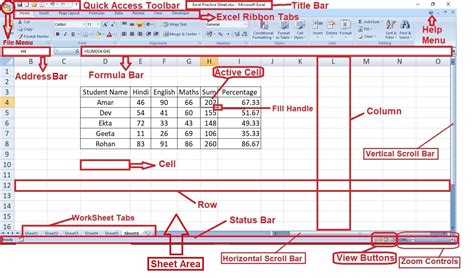 Microsoft Excel Basic Components