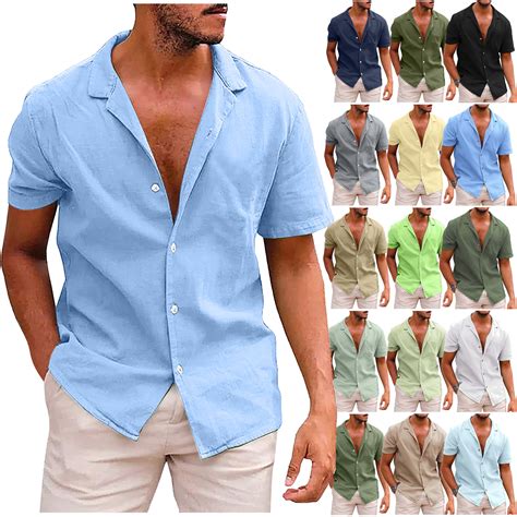 Ddapj Pyju Mens Casual Button Down Shirts Short Sleeve Regular Fit