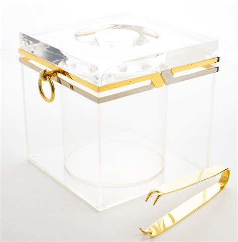 Romeo Rega Modernist Barware Chrome Brass And Plexiglass Lucite Ice