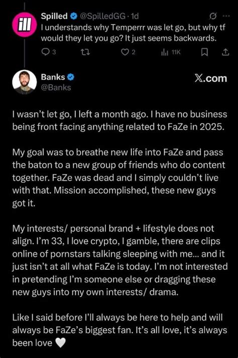 Banks Reveals The Real Reason Behind Why He Left Faze Clan Dexerto