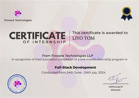 Liyo Tom On Linkedin Internshipcomplete Techjourney Internship