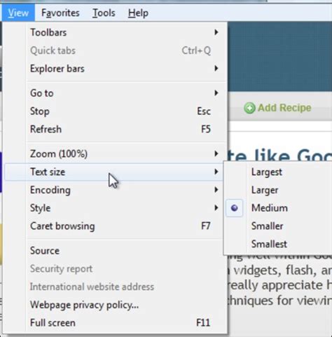 How Do I Change Text Size In IE A Tech Recipes Tutorial