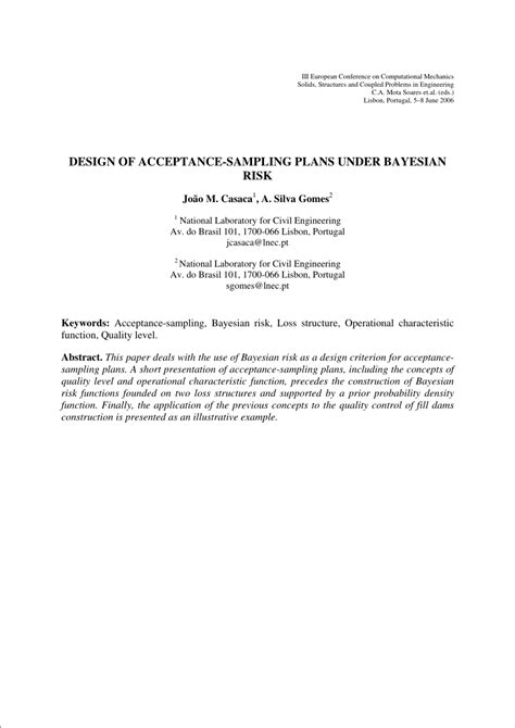 Pdf Design Of Acceptance Sampling Plans Under Bayesian Risk