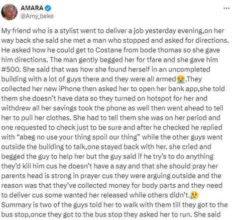 Lady Recounts How Her Friend Got Hypnotized By Suspected Ritualists After Offering N500 To A