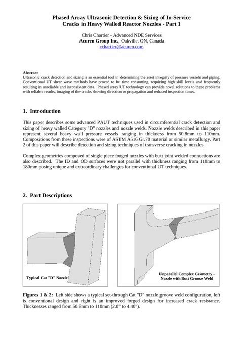 pdf phased array ultrasonic detection and sizing of in service