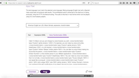 Ibm Watson Text To Speech Demo Youtube