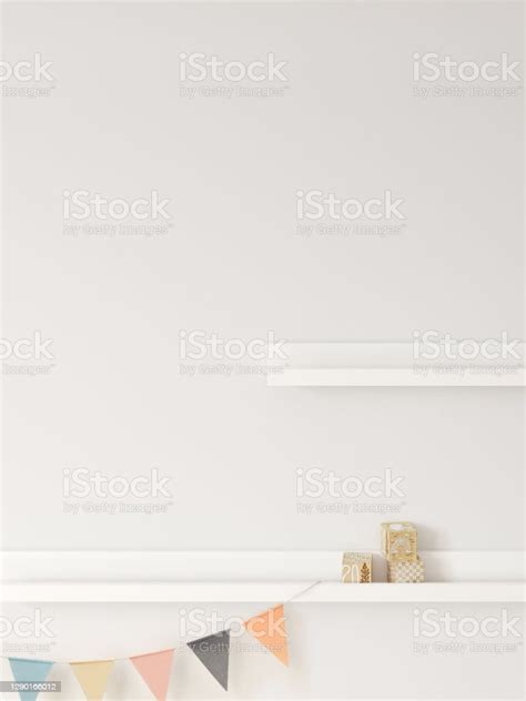 어린이 방 내부에 벽 모형 스칸디나비아 스타일의 보육 인테리어 3d 렌더링 3d 일러스트레이션 벽에 대한 스톡 사진 및 기타 이미지 Istock