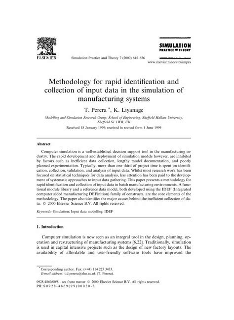 Pdf Methodology For Rapid Identification And Collection Of Input Data