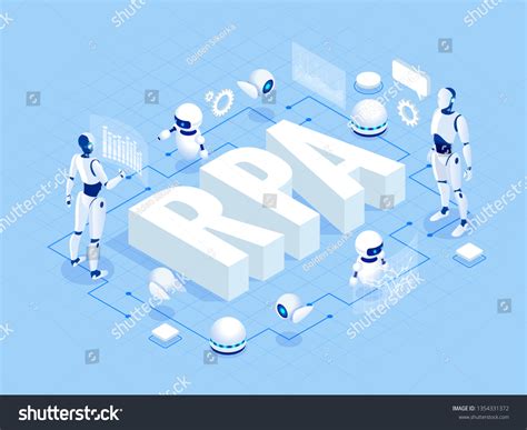 Rpa 인공 지능 로봇 프로세스 자동화 스톡 벡터로열티 프리 1354331372