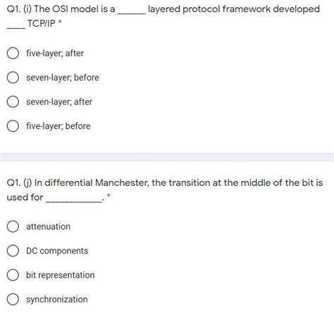 Solved Layered Protocol Framework Developed Q I The OSI Chegg Com