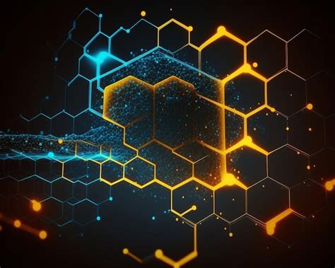 Premium Ai Image Digital Hexagon Net Concept Artificial Intellegence