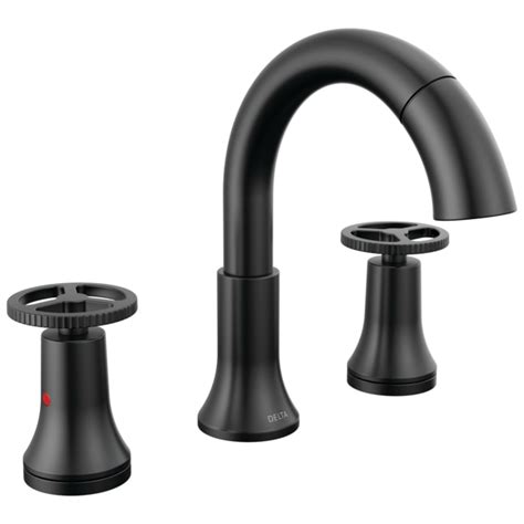Delta Trinsic Matte Black Widespread 2 Handle Watersense Pull Down