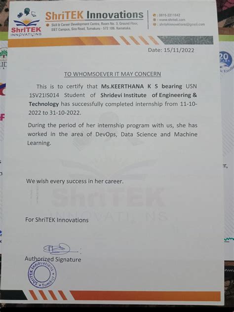 Keerthana Ks On Linkedin I Successfully Completed An Internship At
