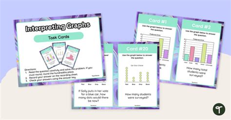 Interpreting Graphs Task Cards Teach Starter