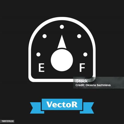 검은 색 배경에 격리 된 흰색 모터 가스 게이지 아이콘입니다 빈 연료 미터 전체 탱크 표시 벡터 일러스트레이션 0명에 대한 스톡 벡터 아트 및 기타 이미지 Istock