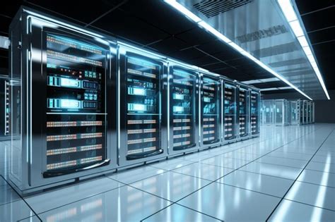 Premium Ai Image Virtual 3d Depiction White Server Center Housing