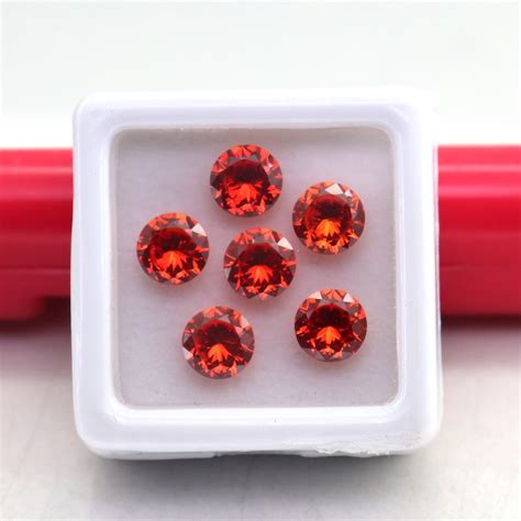 Real Padparadscha Sapphire 6mm Stone 2pcs To 60pcs Lot Padparadscha Sapphire Round Diamond Cut