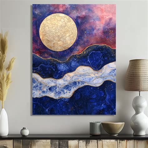Ophelia And Co Gold Serenade Of The Full Moon Fantasy Metal Wall Art