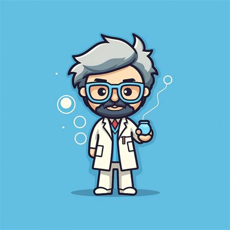 Premium Photo Biomedical Researchers Icon Simple Line Art Vector