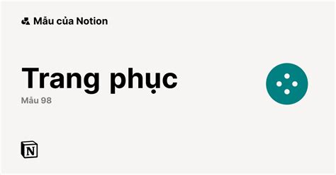 Mẫu Trang Phục Miễn Phí Từ Notion Thị Trường Notion
