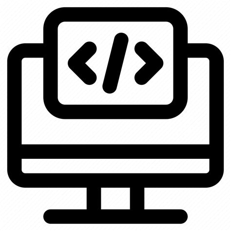 monitor coding development programming computer icon download on