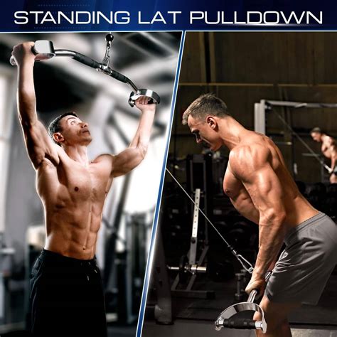Yes4all Wide Grip Lat Pull Down Bar Attachments With D Grip Handlescurl Lat Pulldown Attachment