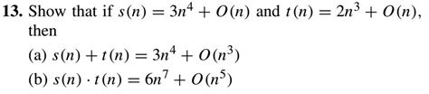 solved 13 show that if s n 3n4 o n and t n 2n3 o n